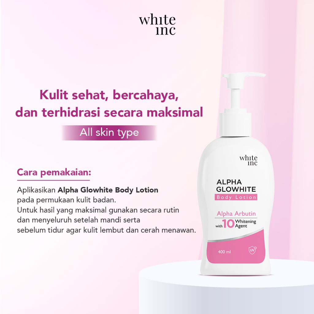 Jual WHITE INC ALPHA GLOWHITE BODY LOTION 400ML | Shopee Indonesia