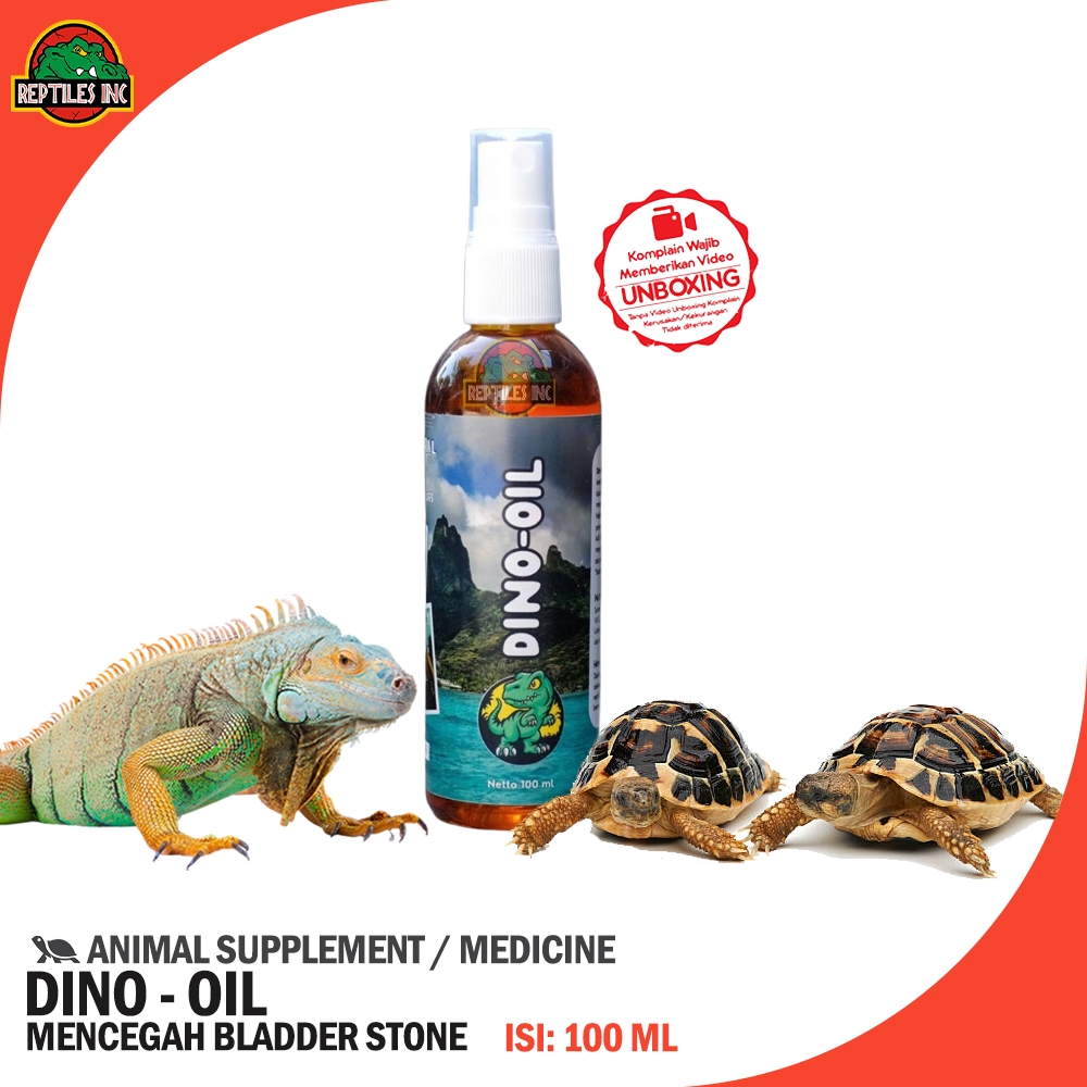 Jual Dino Oil Minyak Reptil 100ml - Suplemen Vitamin untuk Torto Kura-Kura Kadal & Iguana ...