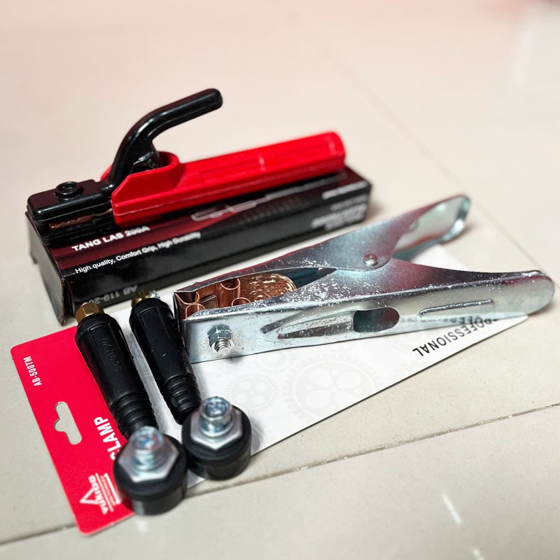Jual PAKET TANG LAS 200A + TANG MASSA 500A + 2 SET KONEKTOR LAS ...