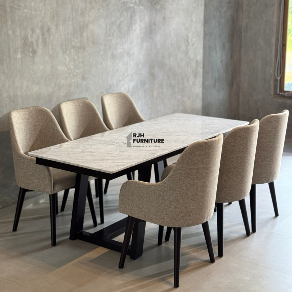 Jual DINING SET MARMER CARARA, CUSTOM ORDER MEJA MAKAN MARMER, MEJA ...