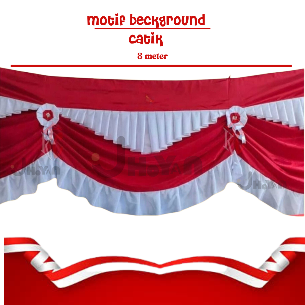 Jual Bendera Merah putih polos Background motif cantik 10 Gelombang ...