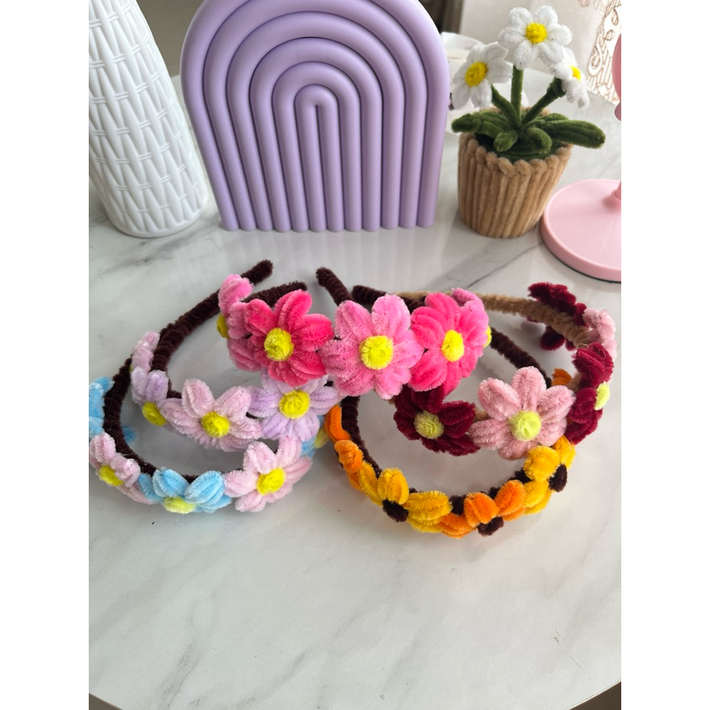 Jual Bando Handmade Bunga Lucu – Headband Kawat Bulu Estetik untuk Anak ...