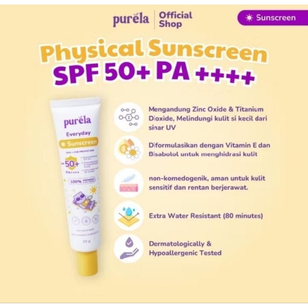 Jual PURELA EVERYDAY SUNSCREEN SPF 50+ PA++++ 30gr | Shopee Indonesia