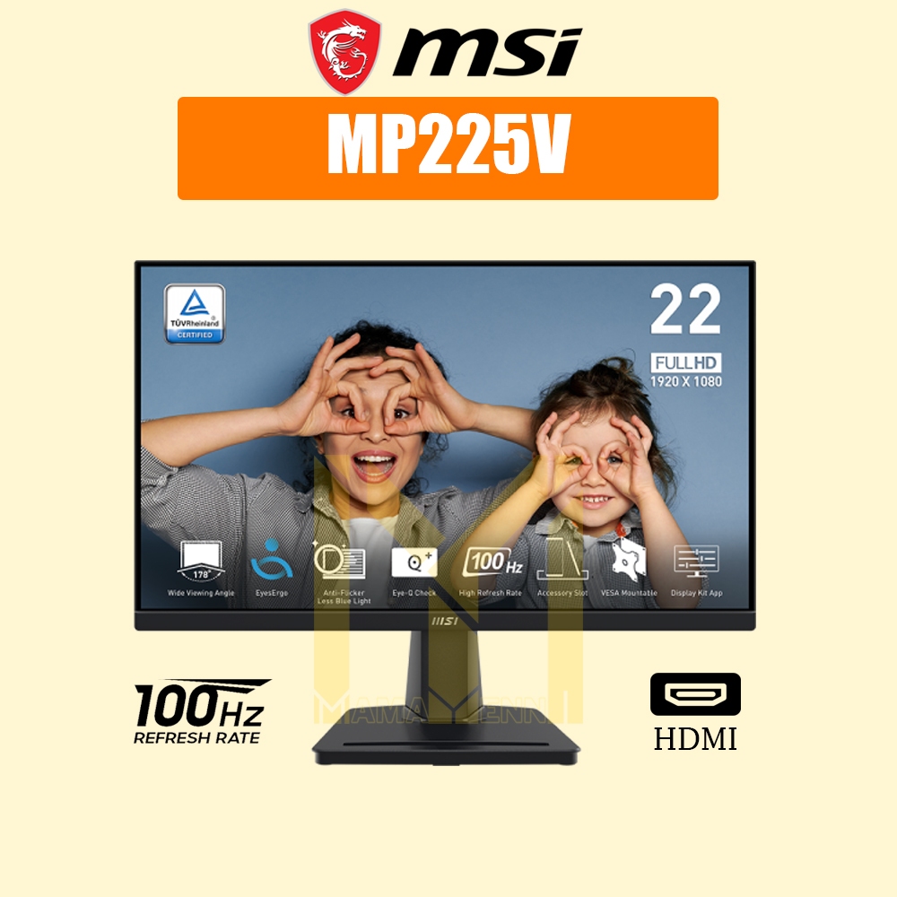 Jual Monitor MSI Pro MP225V 22" FHD 100Hz 1ms HDMI /Layar/LED 22 Inch ...