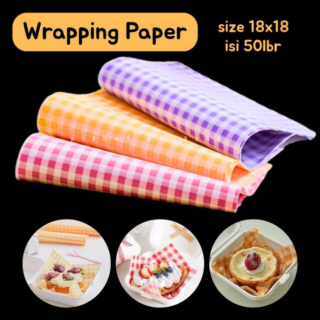 Jual 18x18cm 50lbr wax paper / baking paper motif kertas kue alas kue ...