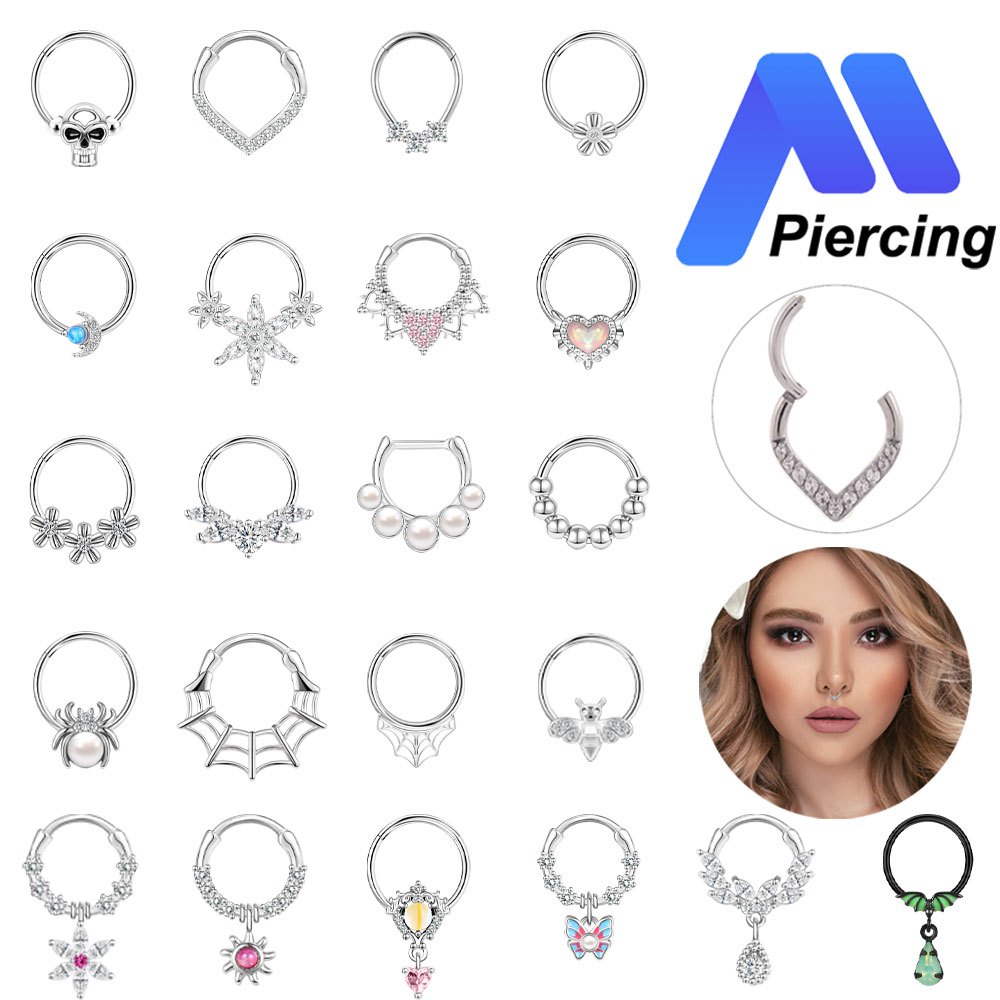 Jual 1 Buah Cincin Septum Stainless Steel 16g Tindik Hidung Model Heart 6002