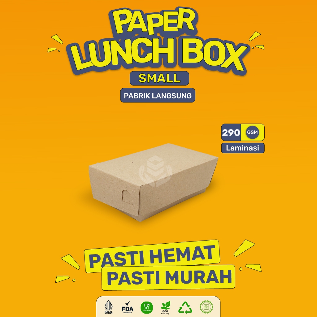 Jual Paper Lunch Box S / Lunch Box Small / Lunchbox S Laminasi / Paket ...