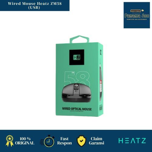 Jual Mouse USB Heatz ZM58 – Wired, 1600 DPI, Desain Nyaman Untuk Kerja ...