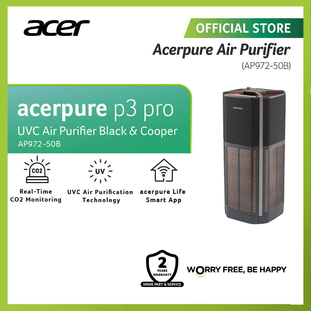 Jual ACERPURE PRO P3 UVC AIR PURIFIER BLACK & COOPER AP972-50B | Shopee Indonesia