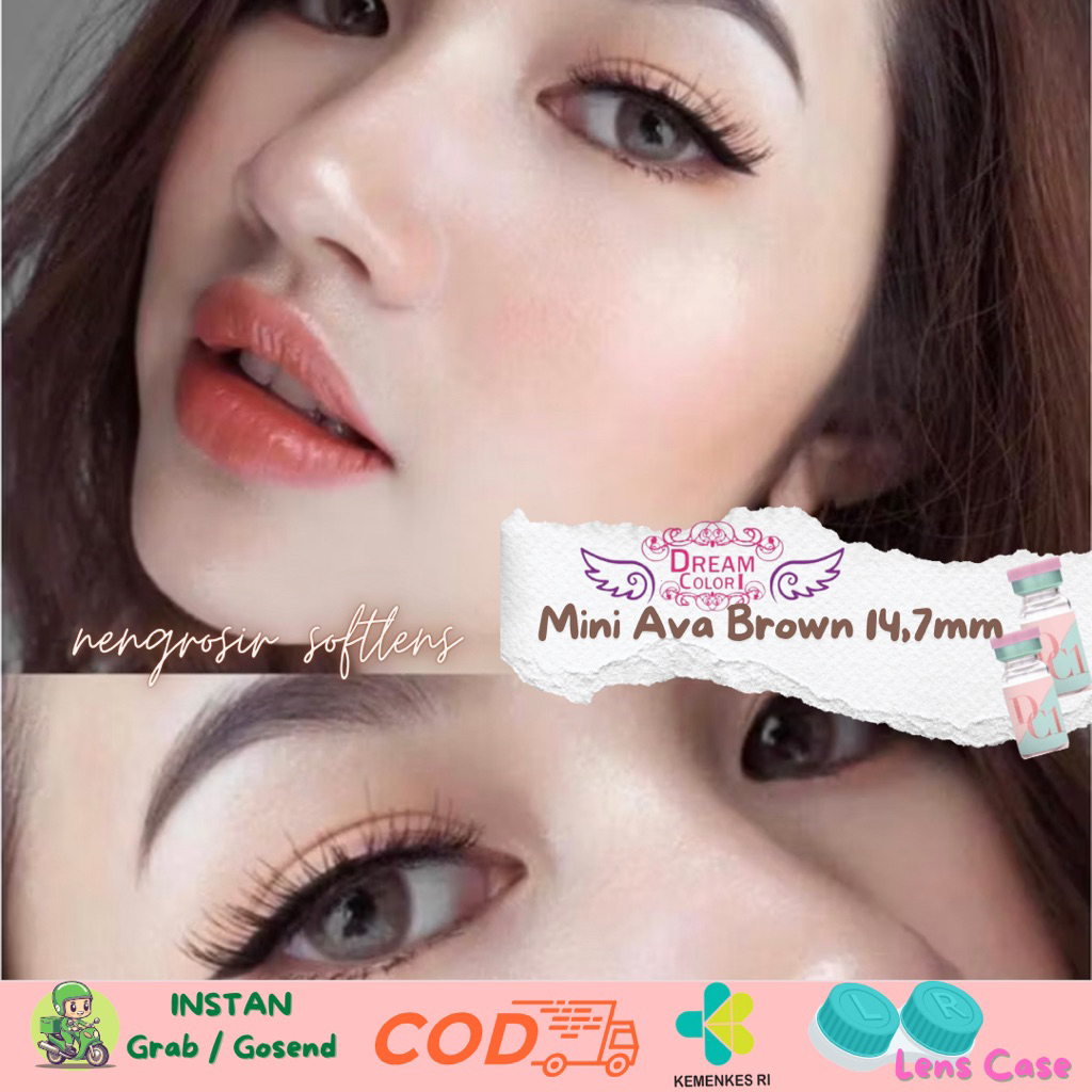 Jual DREAMCOLOR MINI AVA BROWN SOFTLENS KEMASAN BOTOL KACA || 14,7MM ...