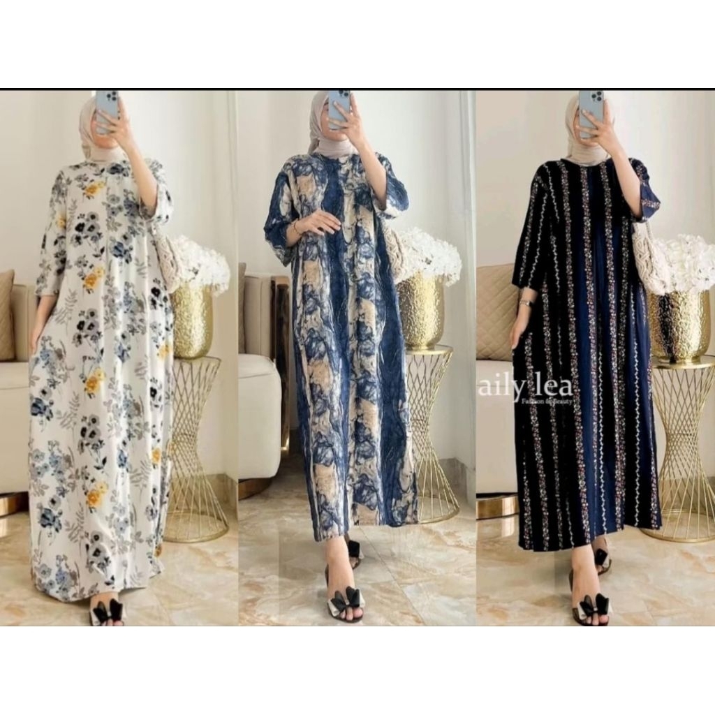 Jual DASTER RAYON VISKOS MOTIF DRESS KEKINIAN WANITA MODEL TERBARU LD ...
