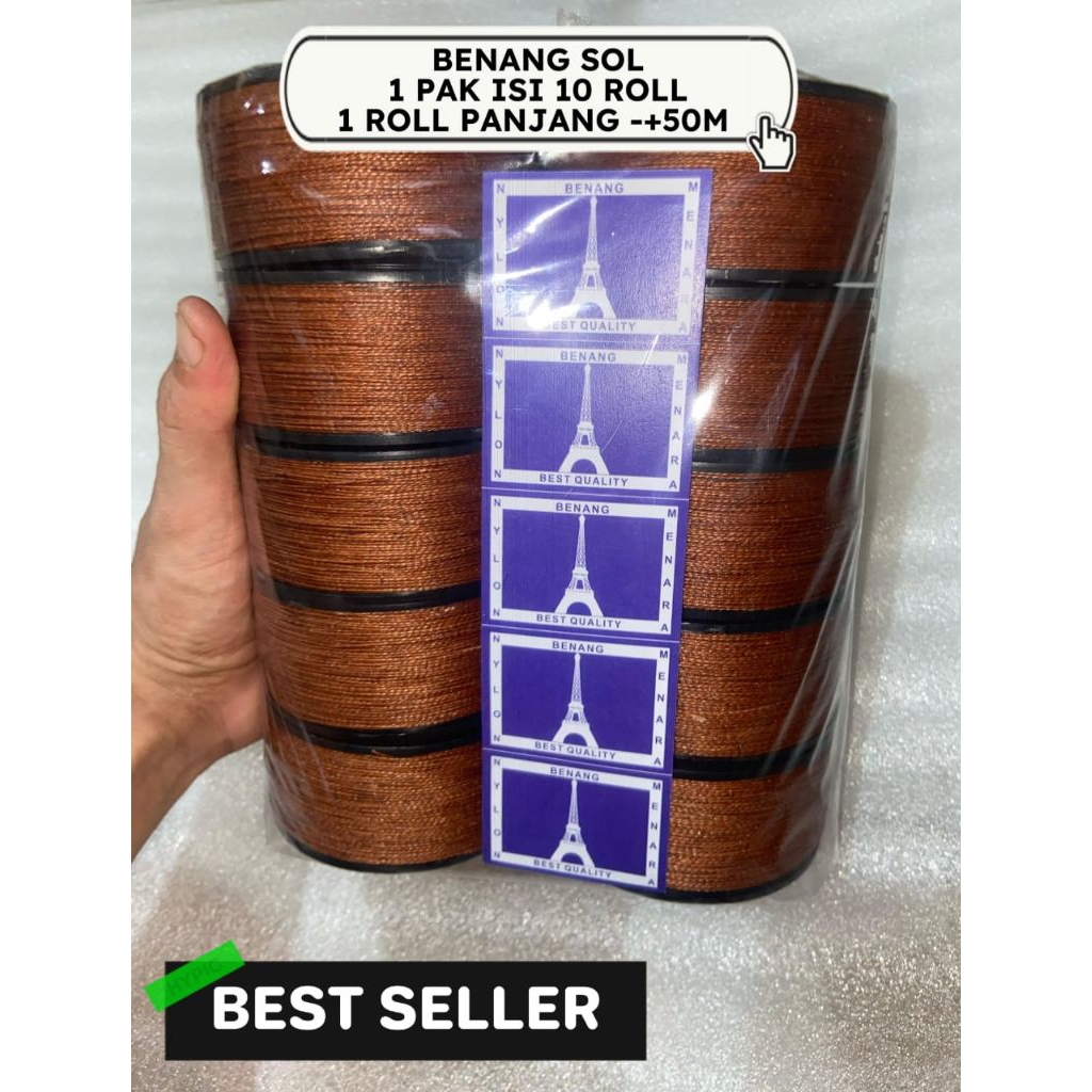 Jual BENANG NYLON JUMBO COKLAT, BENANG SOL, BENANG GUJIR, BENANG ...