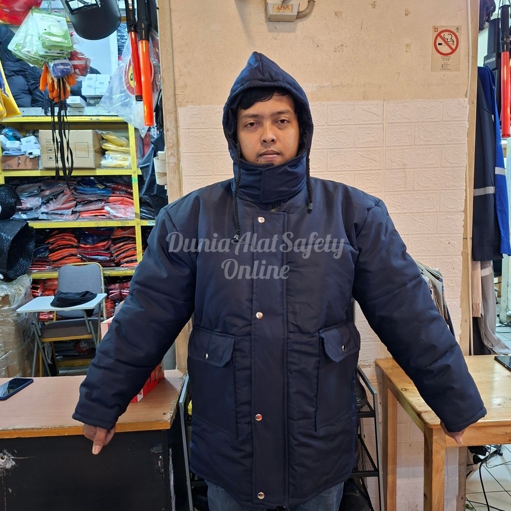 Jual Jacket Cold Stroge Biru Navy / Baju Tahan Dingin Bahan Tebal Murah ...