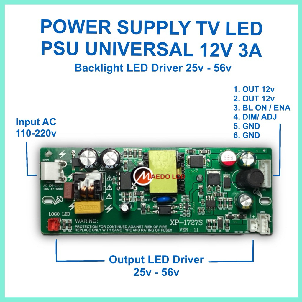 Jual Power supply TV LED PSU Board 12v 3A Backlight driver inverter 25v ...