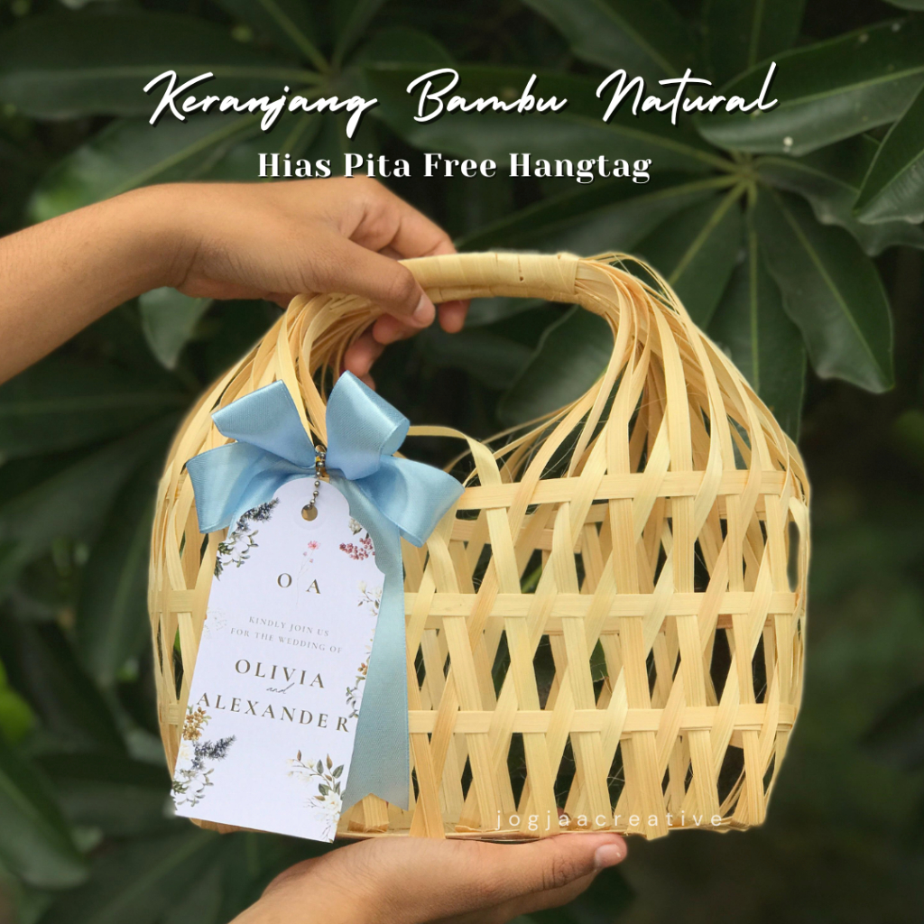 Jual Tas Snack Natural Ukuran 20x10 cm Keranjang Bambu Hias Goodie Bag ...