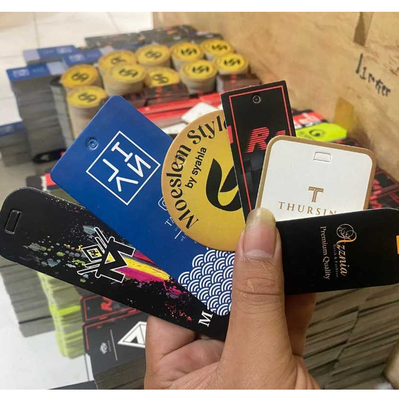 Jual hangtag custom tebal/5x7cm,4x8cm,3x9cm,6x6cm,5,5x5cm,/label ...