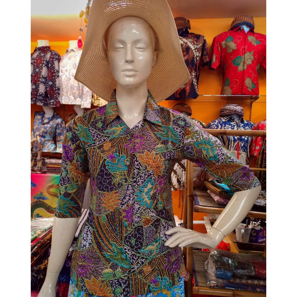 Jual Toko Bakul Batik, Blouse Batik lengan 3/4 katun adem | Shopee ...