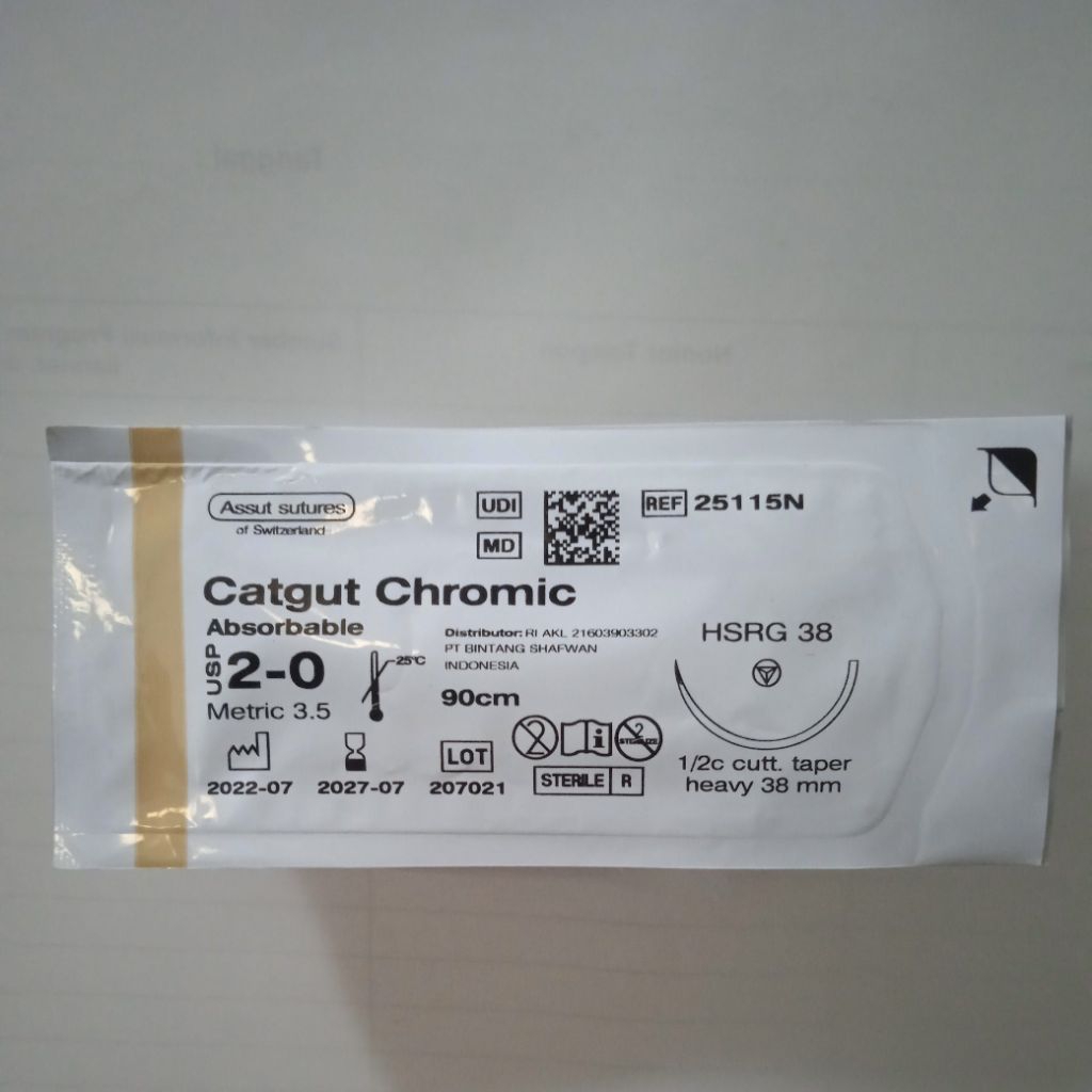 Jual Catgut CHROMIC 2/0 HSRG 38 | Shopee Indonesia