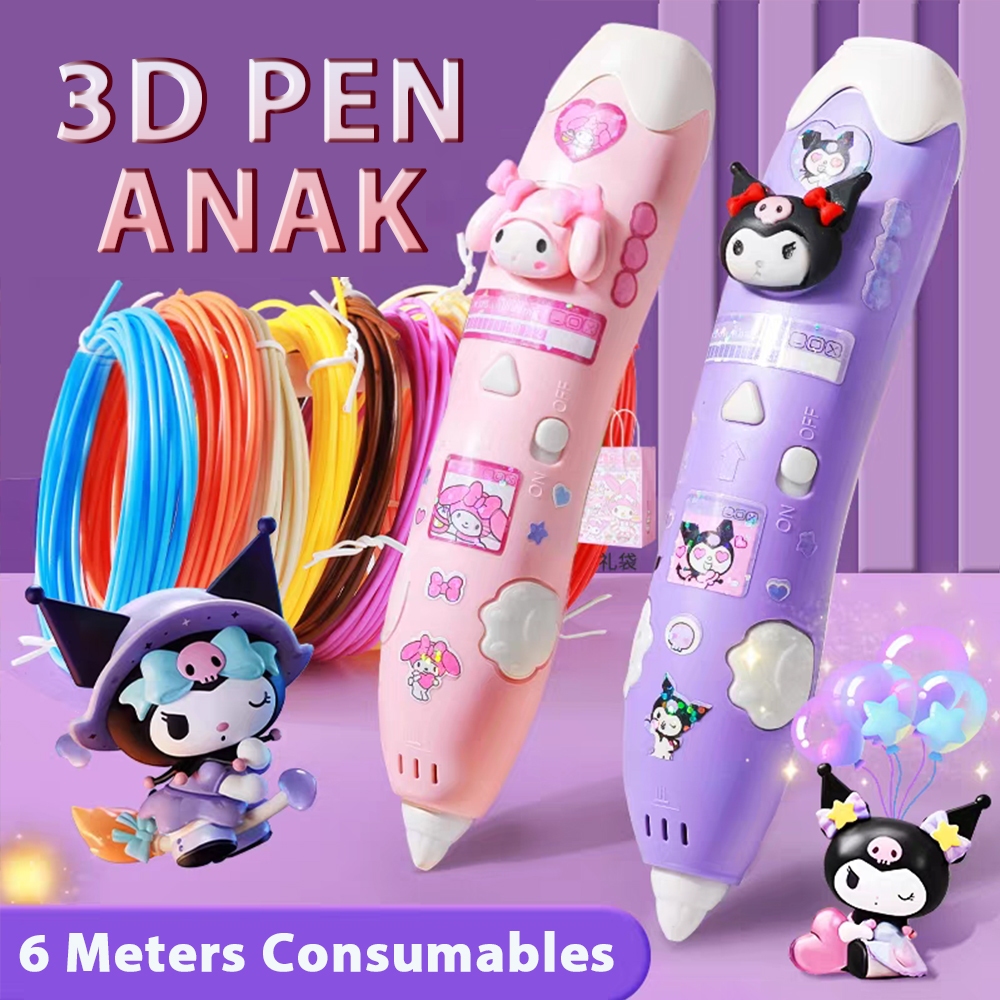 Jual UNIK TOY 3D Pen Anak 3D Printer Pena cetak 3D Mainan Edukasi Anak ...