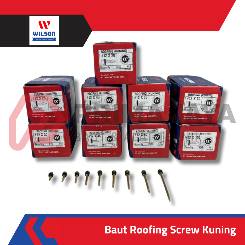 Jual (100 PCS) ROOFING SCREW KUNING / BAUT ATAP / SEKRUP ATAP 12 X 20 ...