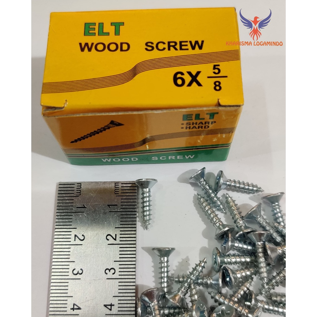 Jual Khrsma JKT - SEKRUP KAYU 5/8" X 6MM WOOD SCREW / TAPING SKRUP KLP ...