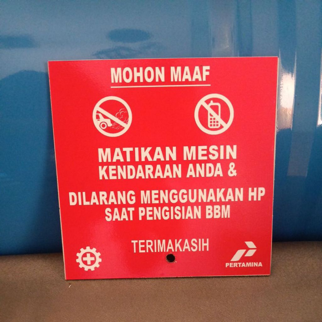 Jual RAMBU RAMBU LARANGAN UNTUK STICK CONE SPBU PERTAMINA (20 X 20 CM ...