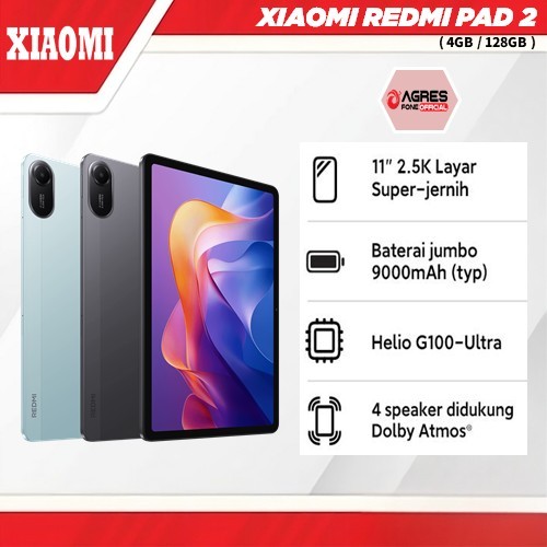 Jual Xiaomi Redmi Pad 2 ( 4GB/128GB ) | 11" 2.5 Layar Super-jernih | Helio G100-Ultra | Battery ...
