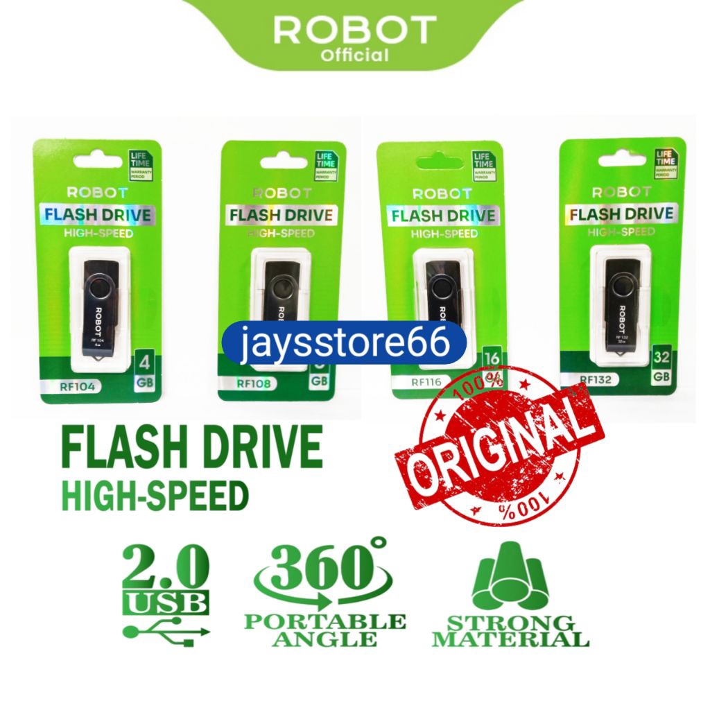 Jual ORIGINAL ROBOT Flash Disk Robot RF104 4GB RF108 8GB RF116 16 GB RF132 32GB | Shopee Indonesia