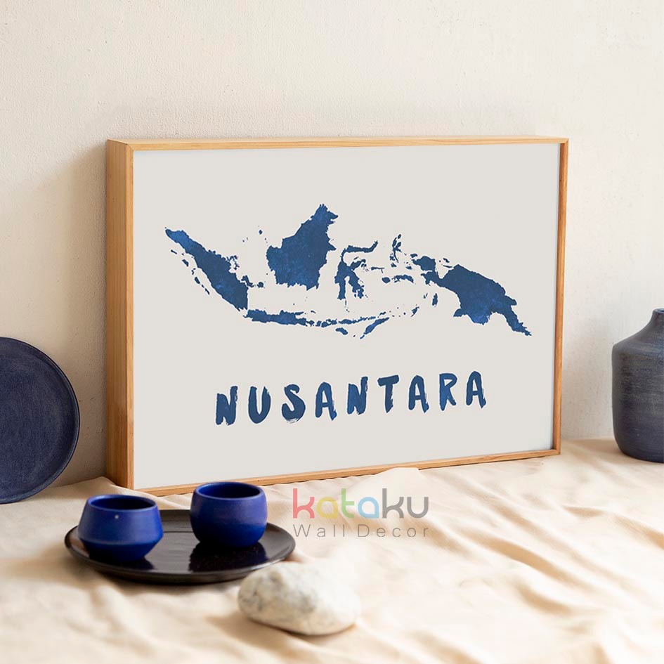 Jual Poster Peta Kepulauan Nusantara Indonesia Map Print Art Wall Decor ...