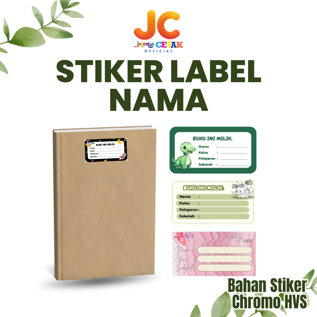 Jual JC STIKER LABEL NAMA BUKU ISI 50 PCS | Shopee Indonesia