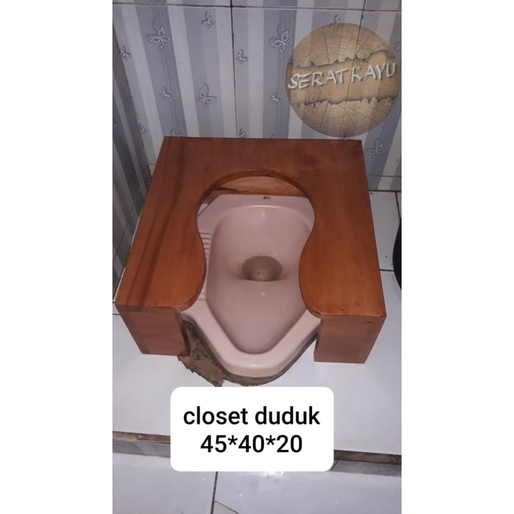Jual wc duduk kayu wc portable wc lansia kursi bolong | Shopee Indonesia