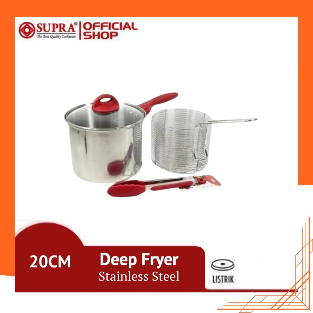 Jual Supra Deep Fryer Stainless Steel Tebal 20 cm | Shopee Indonesia