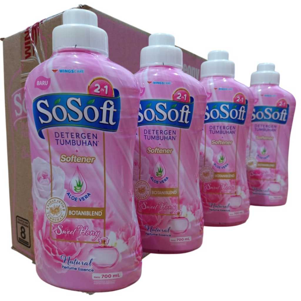 Jual SoSoft Detergen Tumbuhan Sweet Peony 700 mL 4 Botol- Softener ...