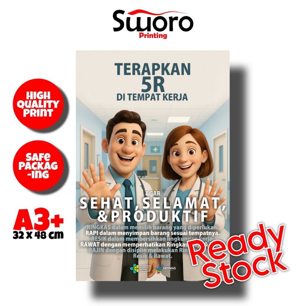 Jual POSTER KESEHATAN - Terapkan 5R di Tempat Kerja | Shopee Indonesia