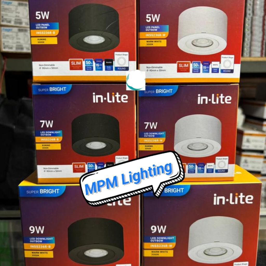 Jual INLITE LED Spotlight COB 5w 7w 9w 3000K Outbow/ Lampu Downlight ...