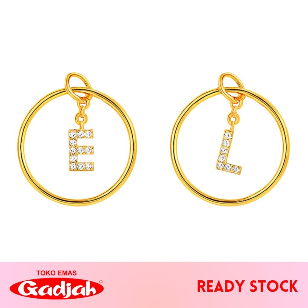 Jual Liontin Emas Huruf Ring Mata Putih - Toko Emas Gadjah | Shopee ...