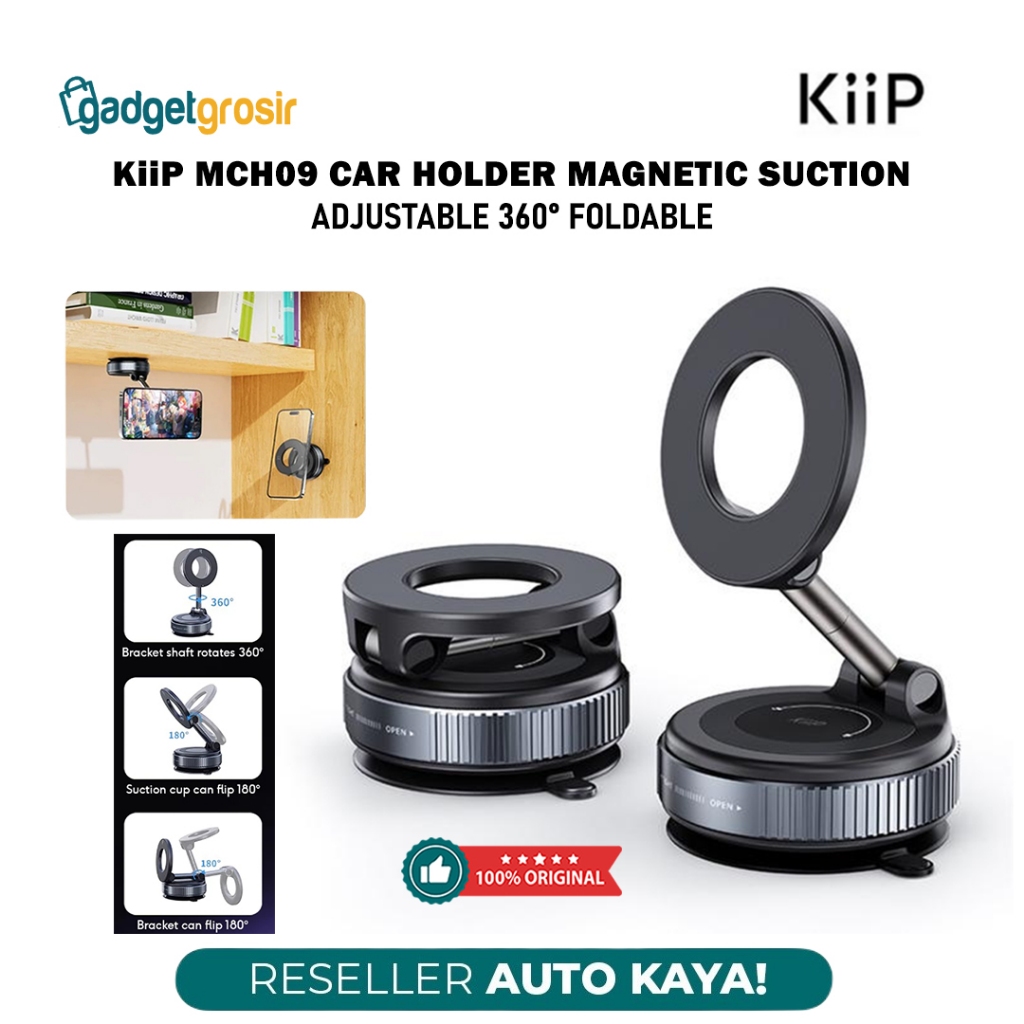 Jual KiiP Wireless Car Mount Holder Mobil Magnetic Rotate 360 MCH04 ...