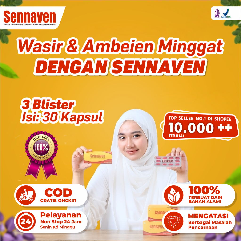 Jual SENNAVEN Solusi Tradisional Encerkan BAB Atasi Ambien Wasir 3 ...