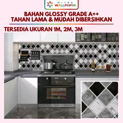 Jual Wallpaper Sticker Dinding Dapur Walpeper Dinding Dapur Putih Polos ...