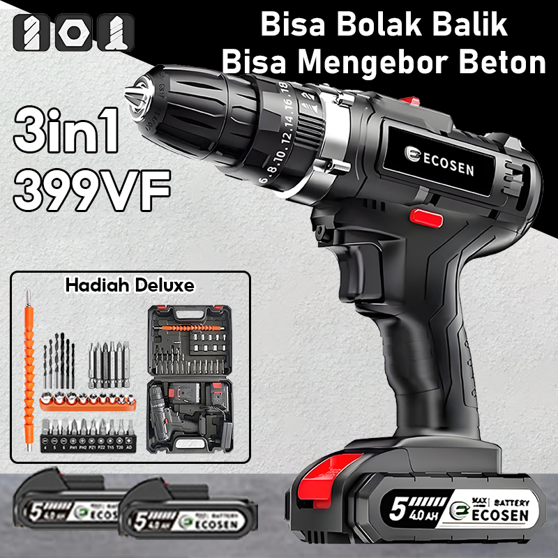 Jual ECOSEN 499VF/1500RPM Mesin Bor Baterai 3 in 1 Tangan Cordless ...
