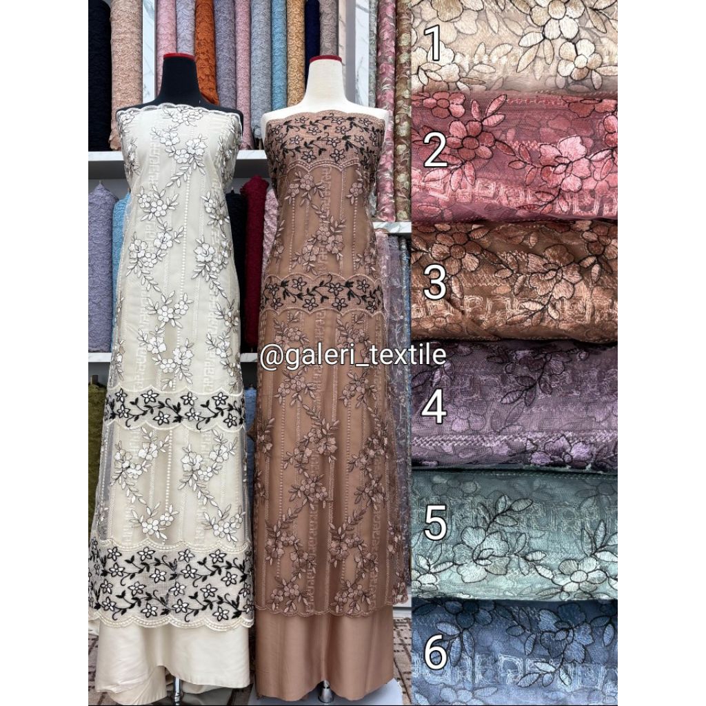 Jual Kain Tile Bordir Raya [ Harga Persetengah Meter ( 0,5mtr ...