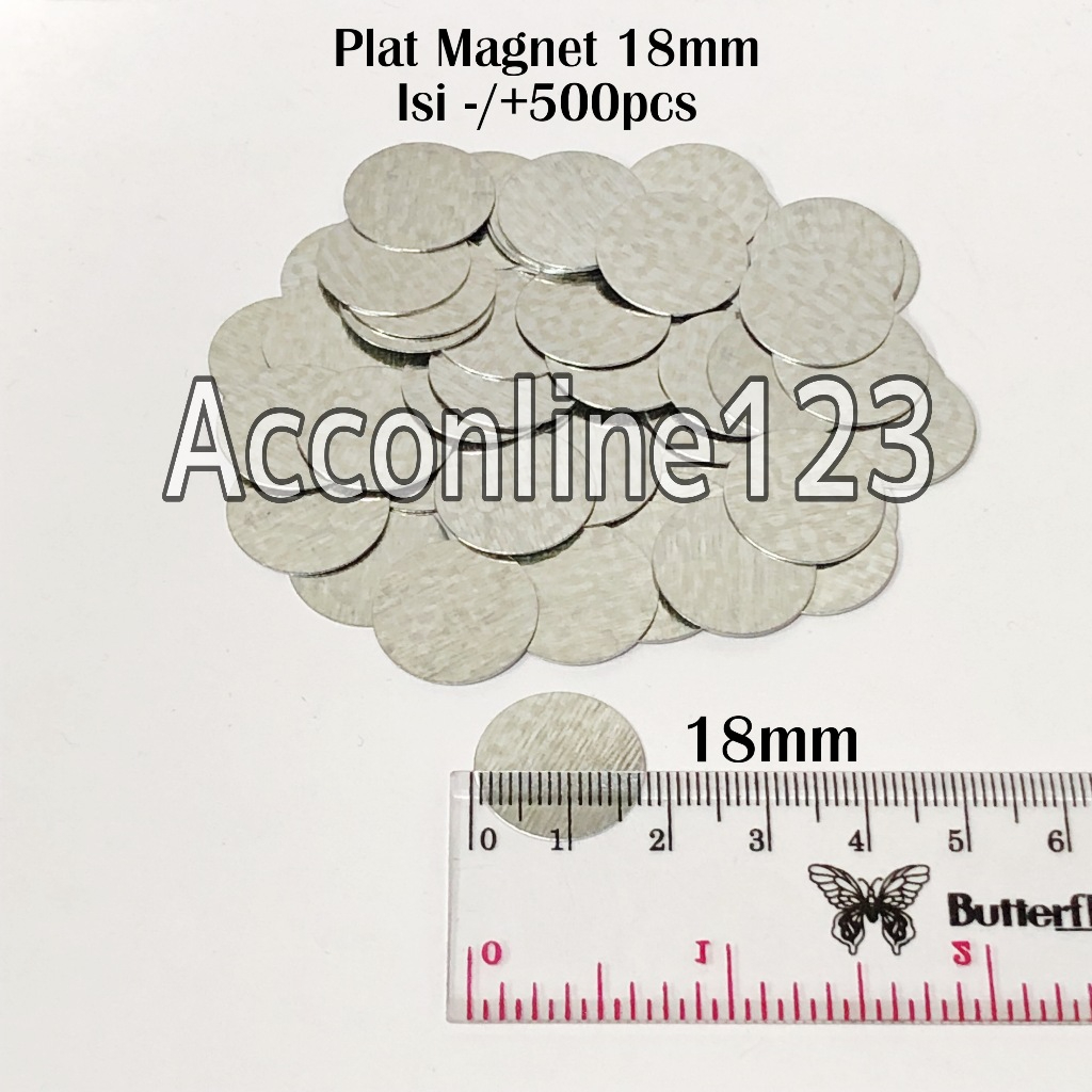 Jual (Isi -/+500pcs) Plat Magnet Besi Uk. 18mm / Lempengan Besi Magnet ...