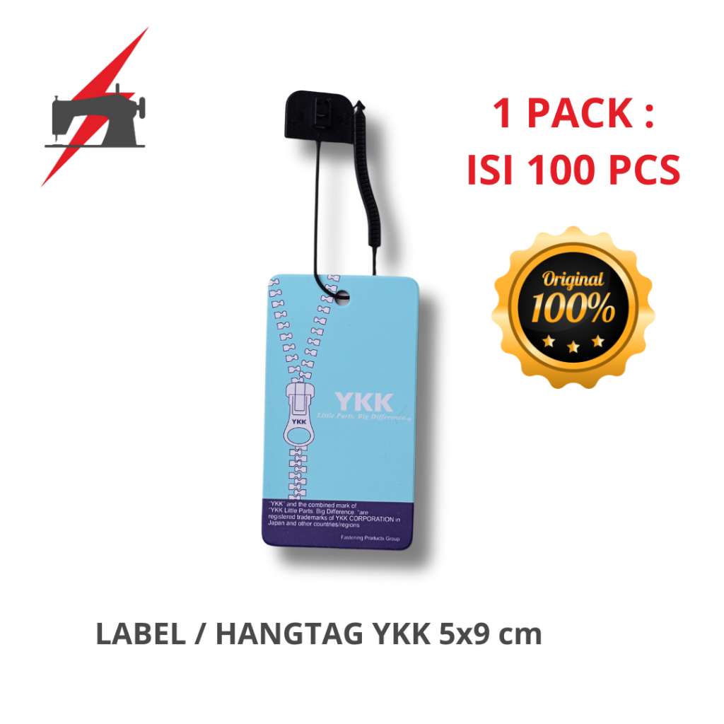 Jual LABEL YKK (100PCS) / HANGTAG ORIGINAL YKK & TALI HANGTAG TAS ...