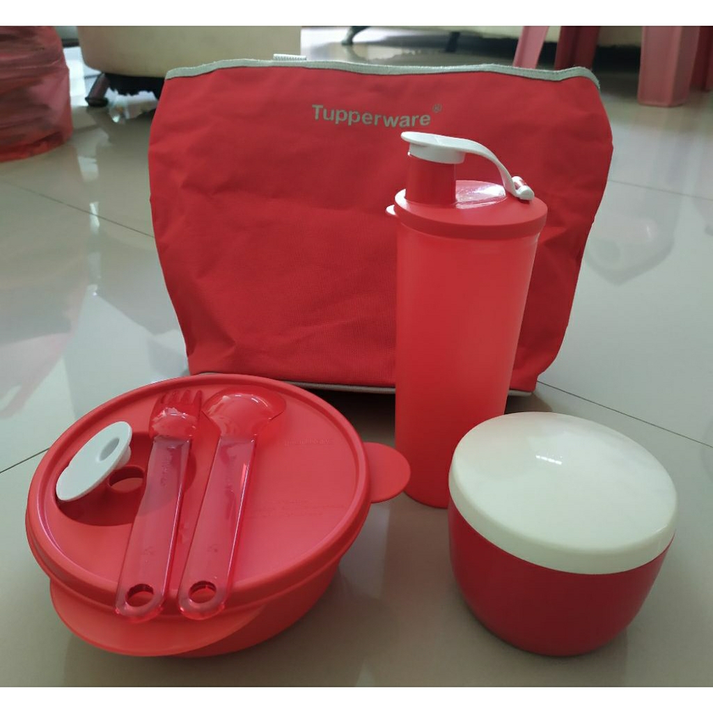 Jual Tupperware Lunch Box Set With Bag / Tempat Makan Set / Kotak Bekal Set Tupperware | Shopee ...