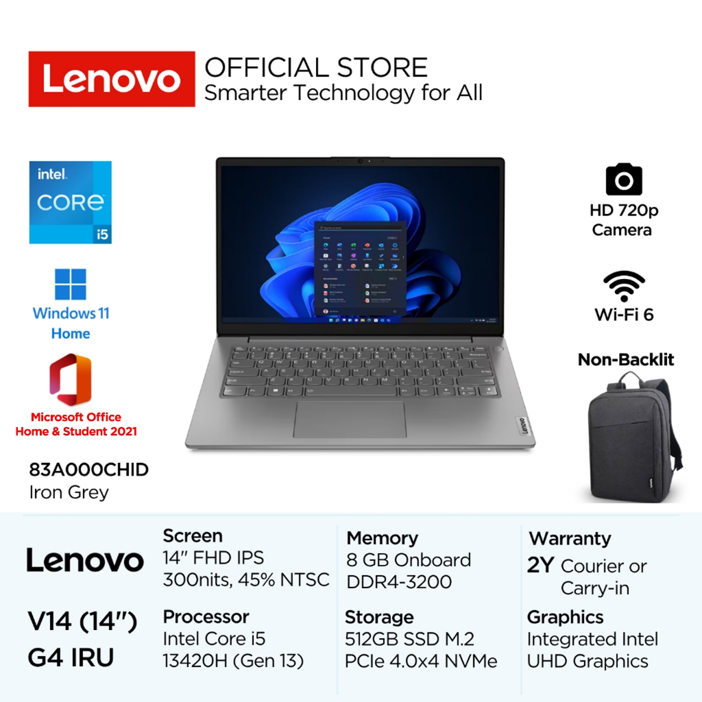 Jual Lenovo V14 Gen 4 IRU CHID Intel Core i5 13420H 8GB 512GB SSD 14 ...