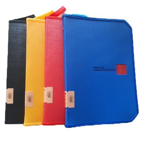 Jual Map Plastik Zipper Linen InterX F4/ Map Resleting Linen Folder One ...