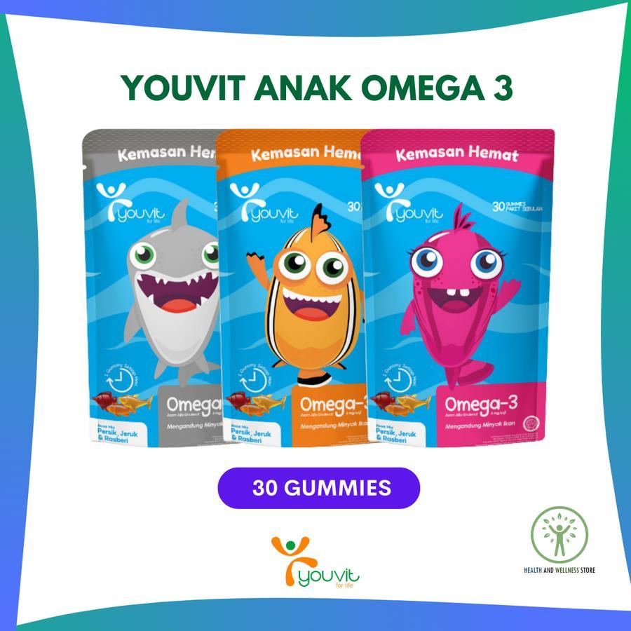 Jual YOUVIT GUMMY MULTIVITAMIN OMEGA 3 ANAK, 30 pcs OMEGA-3 1 POUCH | Shopee Indonesia