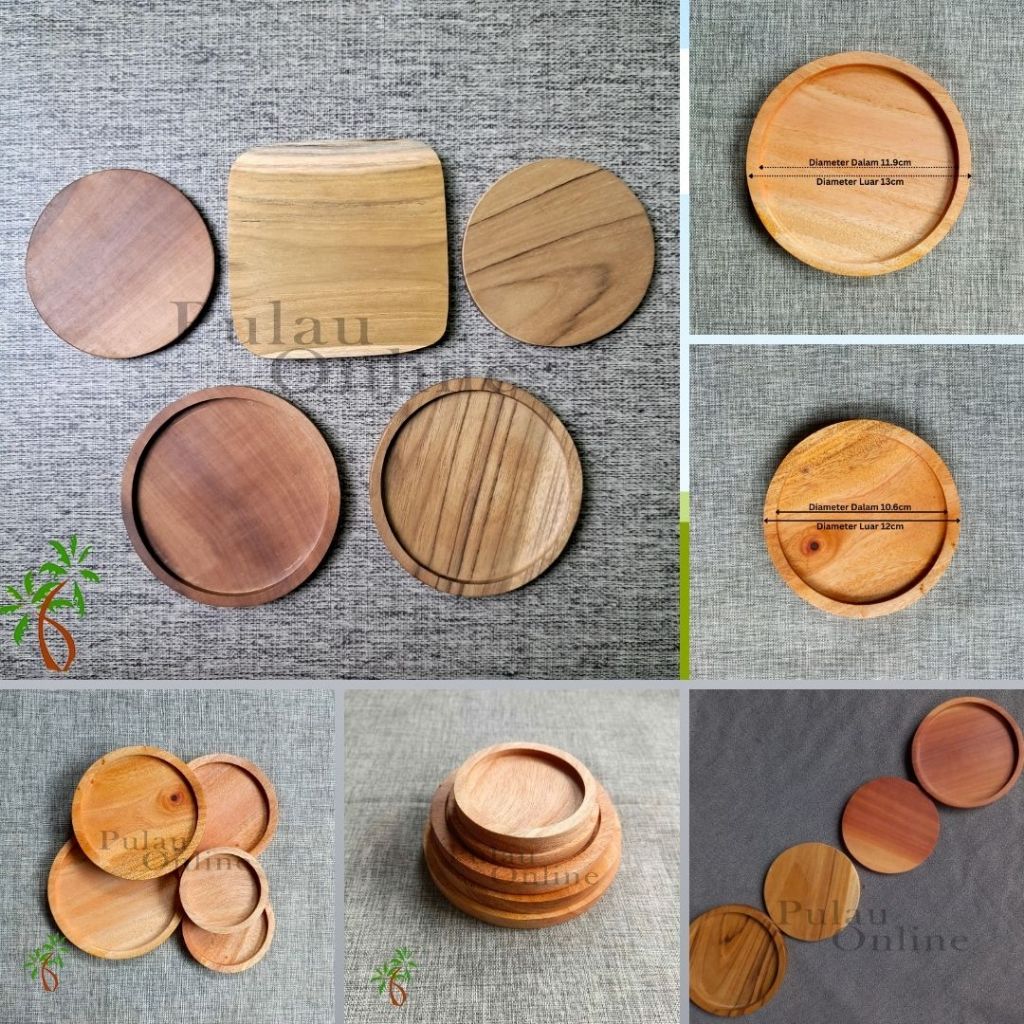Jual L - Tatakan Gelas Kayu / Coaster / Alas Gelas / Cangkir - Pulau ...