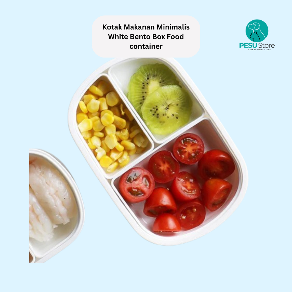 Jual Kotak Makanan Minimalis White Bento Box | Food Container Sekat ...