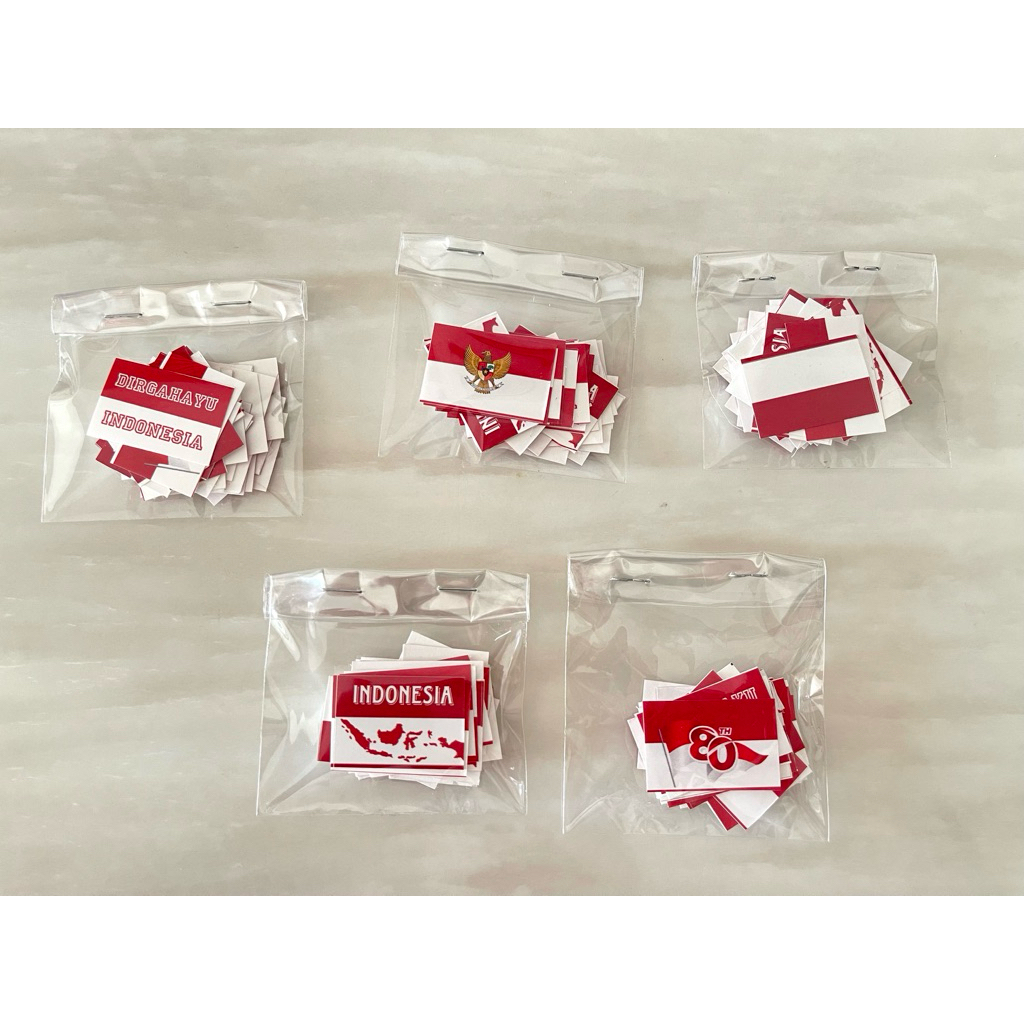 Jual Stiker Pipi HUT RI Bendera 17 Agustusan isi 25pcs atau perlembar ...